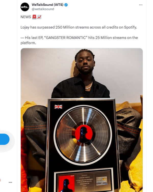 Nigerian Sensation Lojay Hits a Exceptional Milestone with Over 250 ...